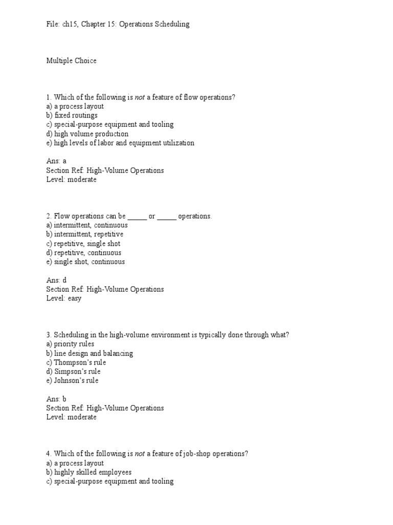 Ch15 Operations Scheduling Pdf Scheduling Production Processes Scheduling Computing
