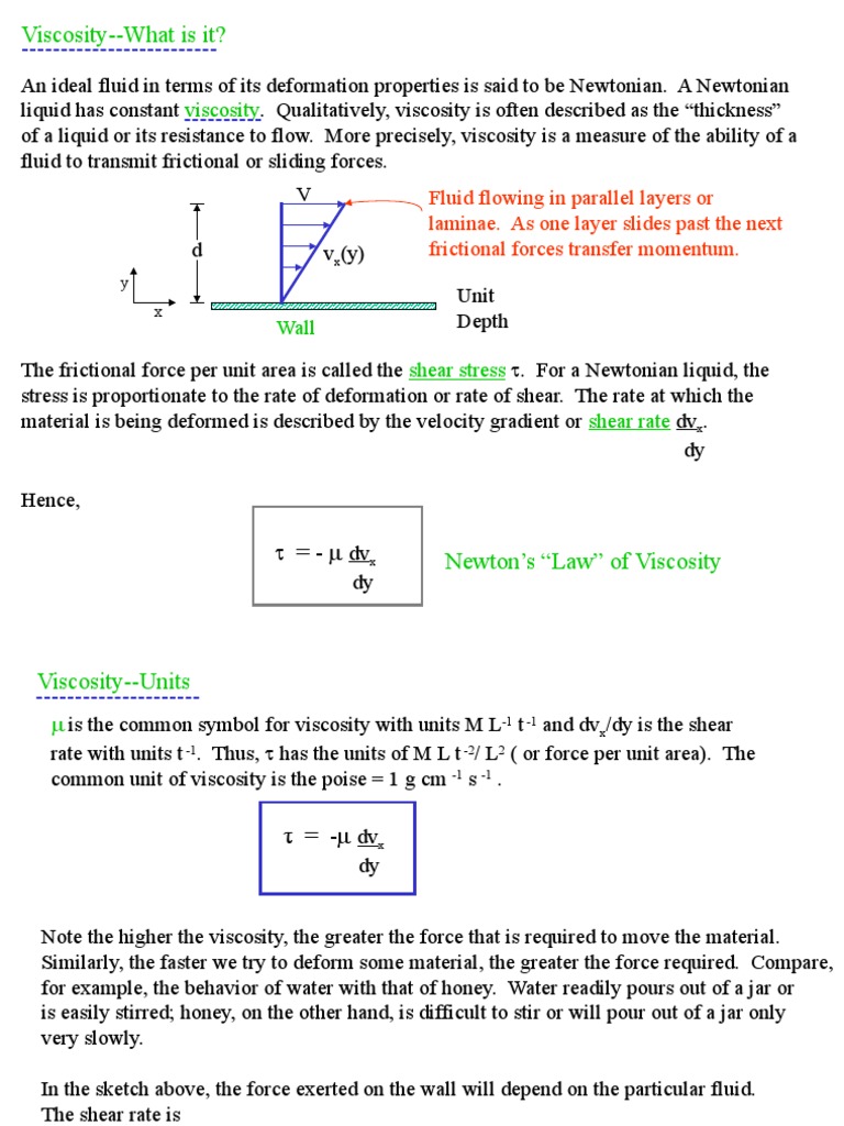 Viscosity | PDF | Shear Stress | Viscosity