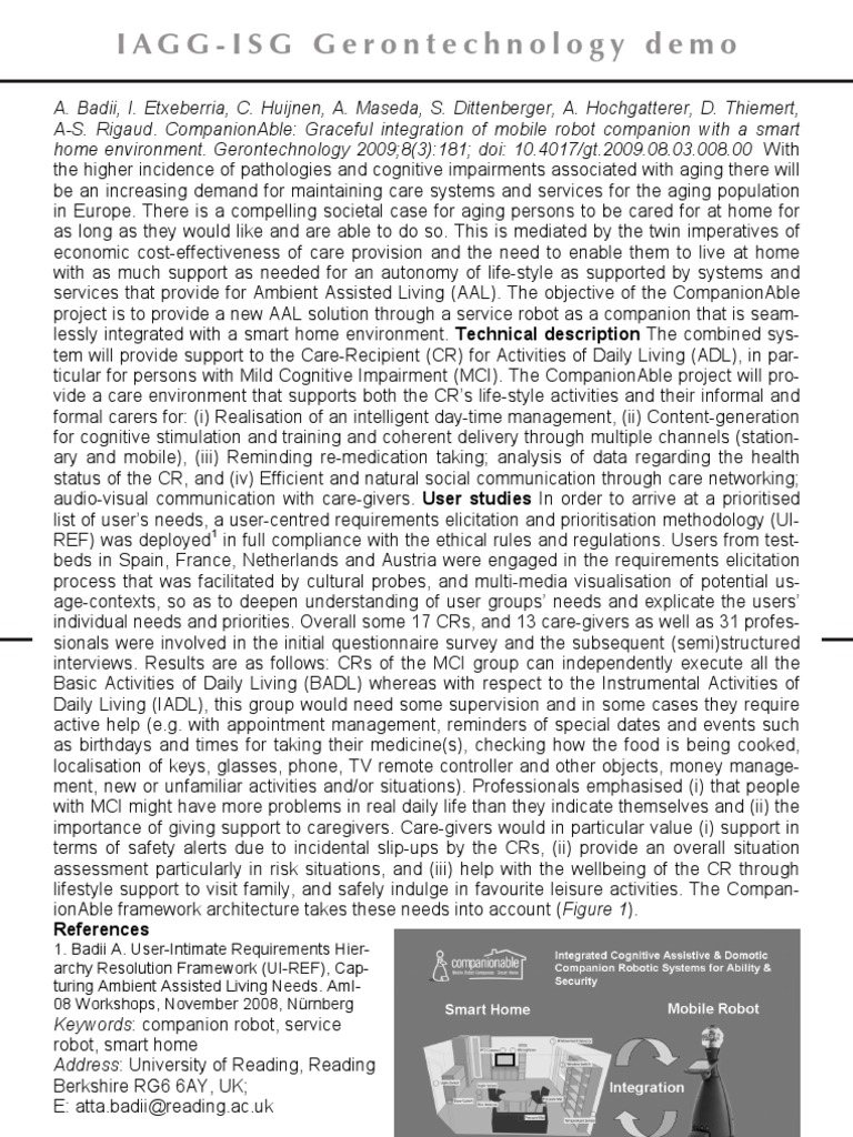 Companionable Graceful Integration of Mobile Robot Companion With A ...