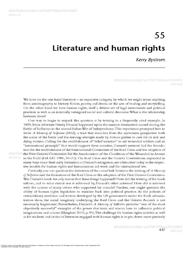 Literature and Human Rights | PDF | Narrative