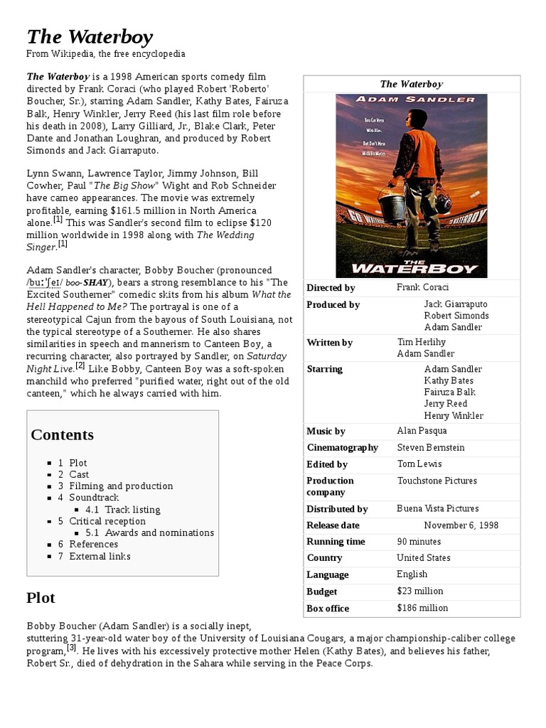 The Waterboy | PDF | Sports | Leisure