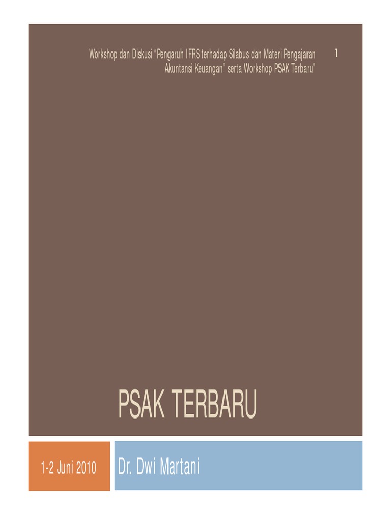 Workshop PSAK dan Pengaruh IFRS | PDF