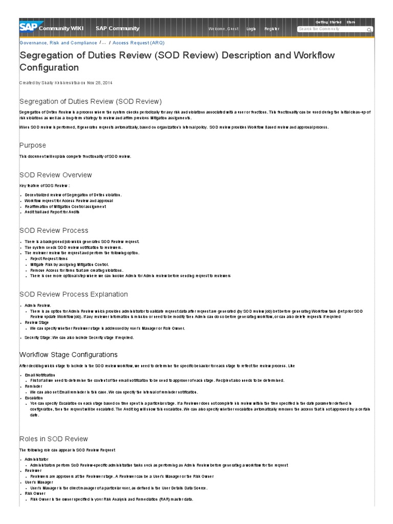 (SOD Review) Description | Scheduling (Computing) | Workflow