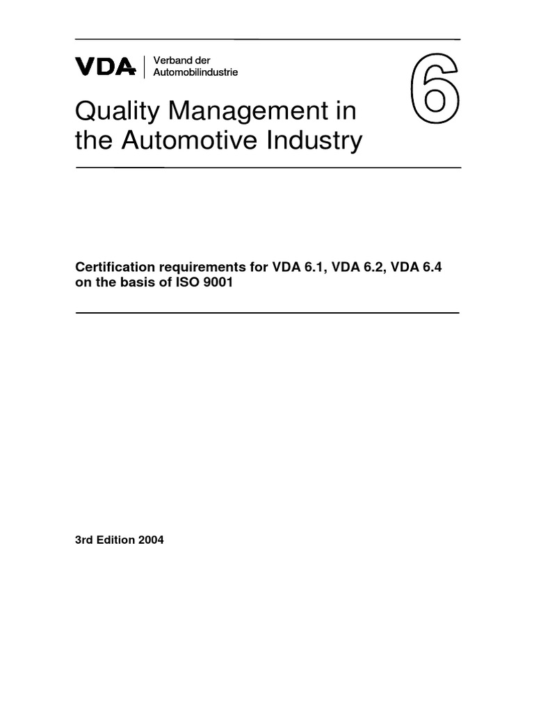 Vda6 1 | PDF | Quality Management System | Audit