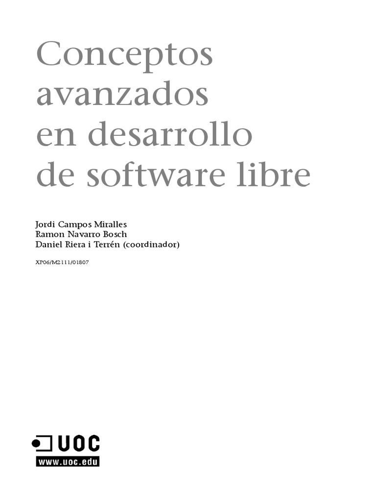 Conceptos Avanzados en Desarrollo de Software Libre PDF | PDF