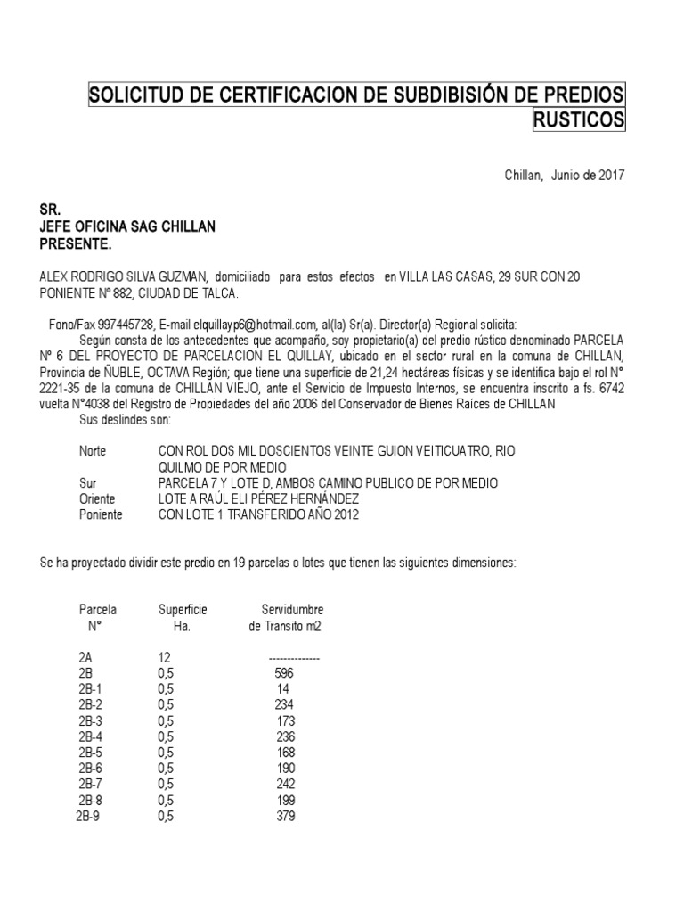 Solicitud Subdivisión | PDF | Business