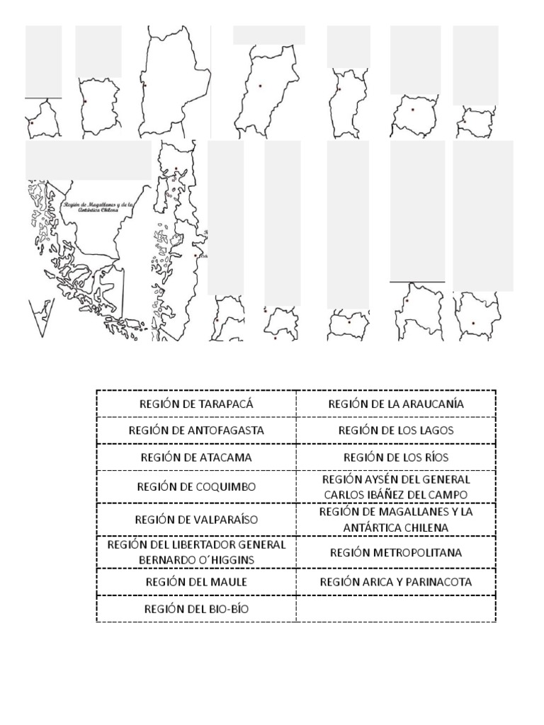 Regiones de Chile para Recortar | PDF