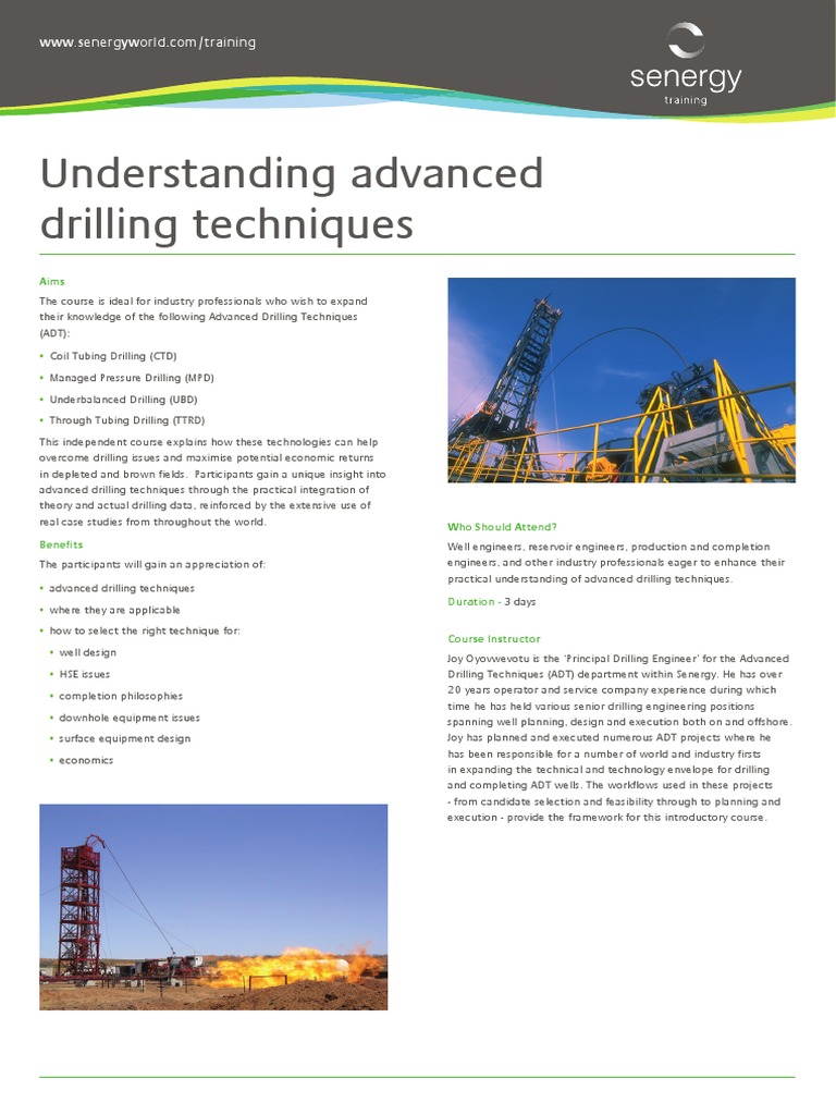 Advanced Drilling Techniques Course | PDF | Oil Well | Drilling Rig