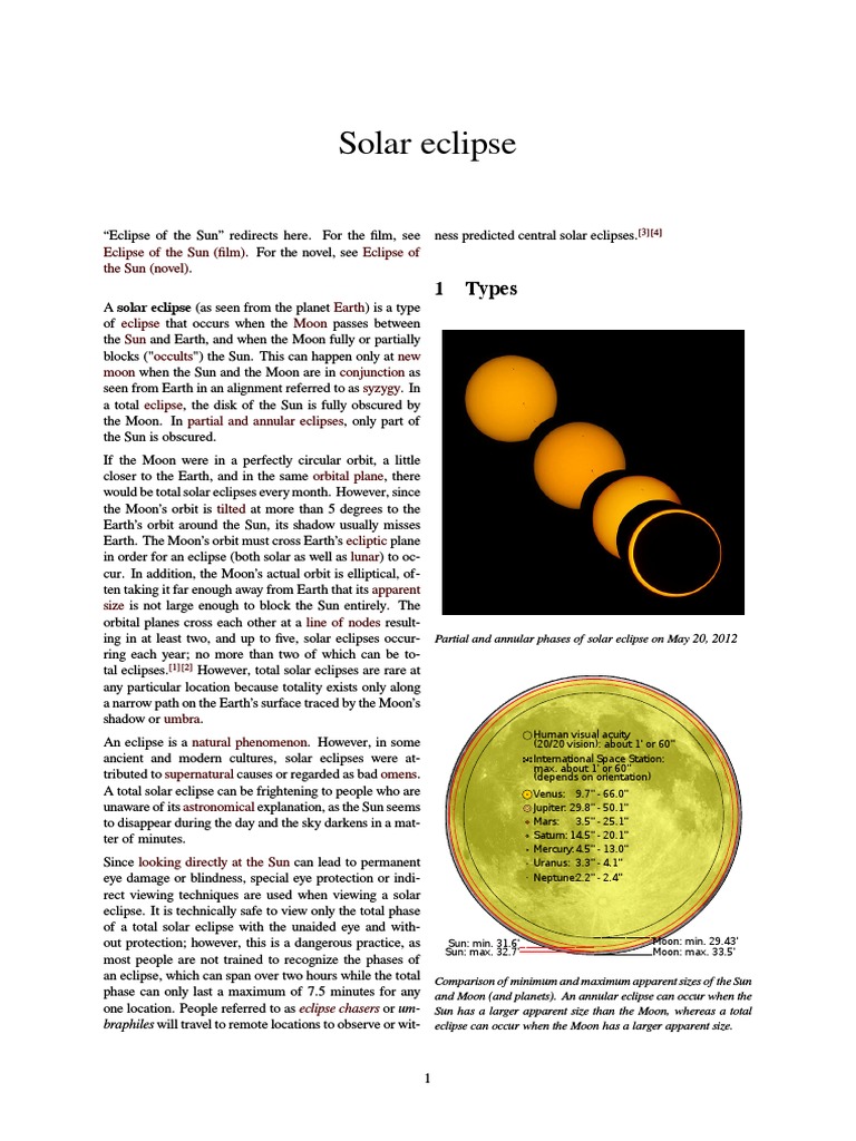 Solar Eclipse | PDF | Solar Eclipse | Eclipse