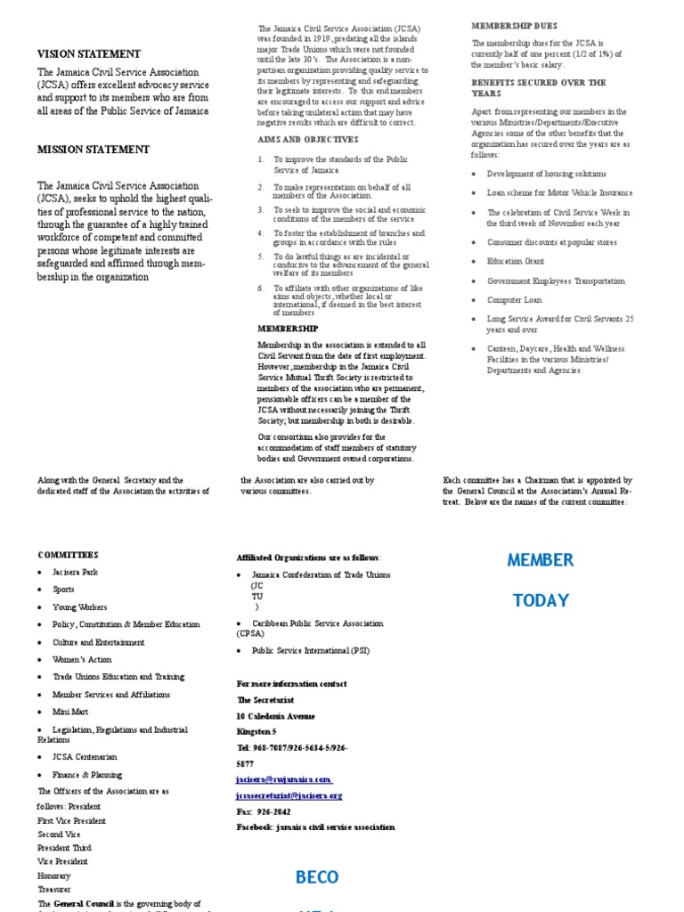 Jcsa Flyer | PDF | Civil Service | Trade Union