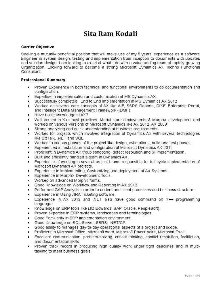 DAX Resume Updated | PDF | Customer Relationship Management | Point Of Sale