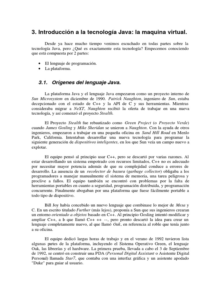 03 - Introducción A La Tecnología Java: La Maquina Virtual PDF | PDF | máquina virtual de Java ...