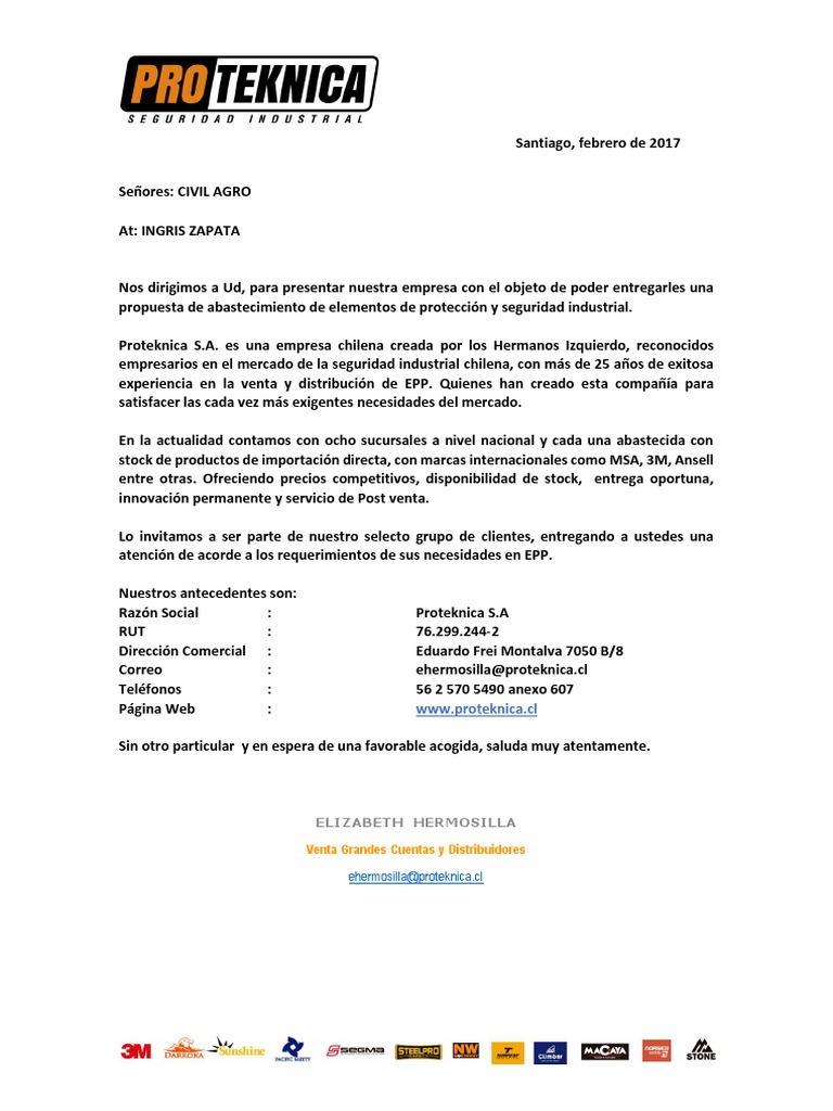 Carta de Presentacion Empresa Servicios | PDF | Business | Economias