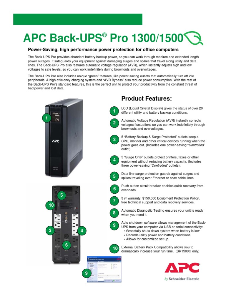 Apc-Br1500g Specsheet en | PDF | Mains Electricity | Manufactured Goods