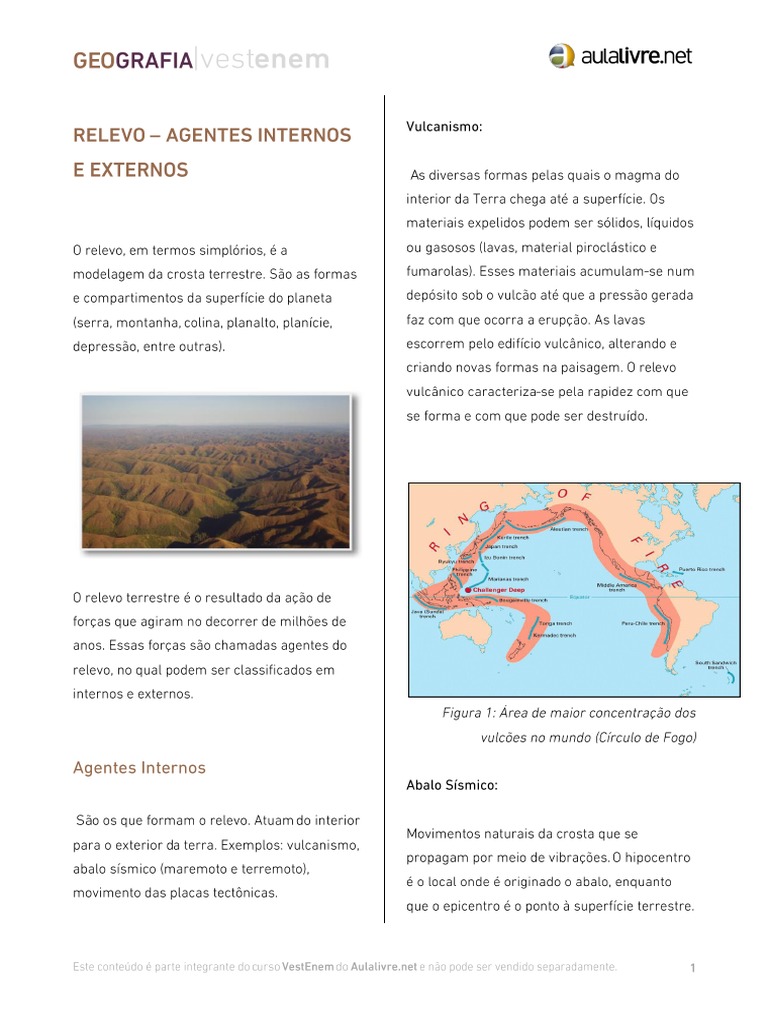 Apostila Agentes Internos e Externos Do Relevo | PDF