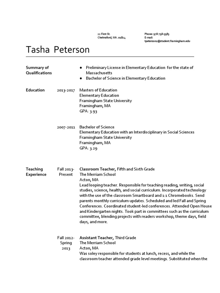 Tasha Resume | PDF
