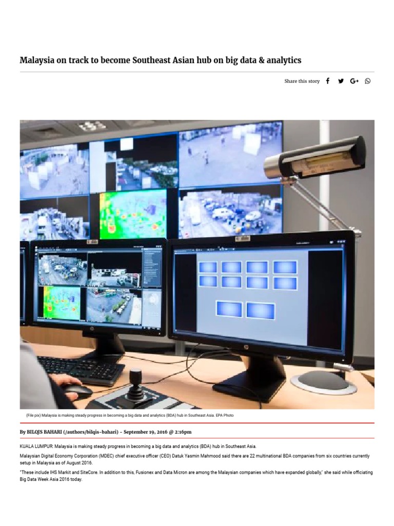 Malaysia On Track To Become Southeast Asian Hub On Big Data & Analytics ...