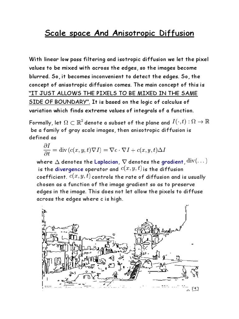 Scale Space and Anisotropic Diffusion: Laplacian Gradient Divergence | PDF | Image Segmentation ...