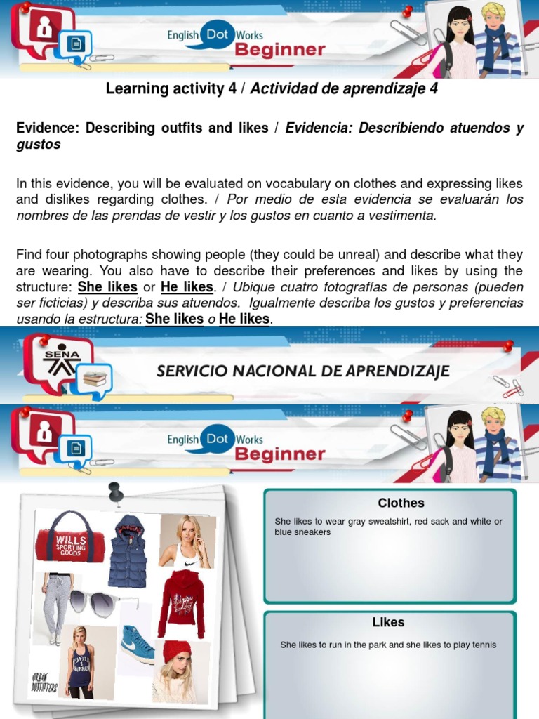 Evidence Describing Outfits and Likes | PDF | Fashion | Softlines (Retail)