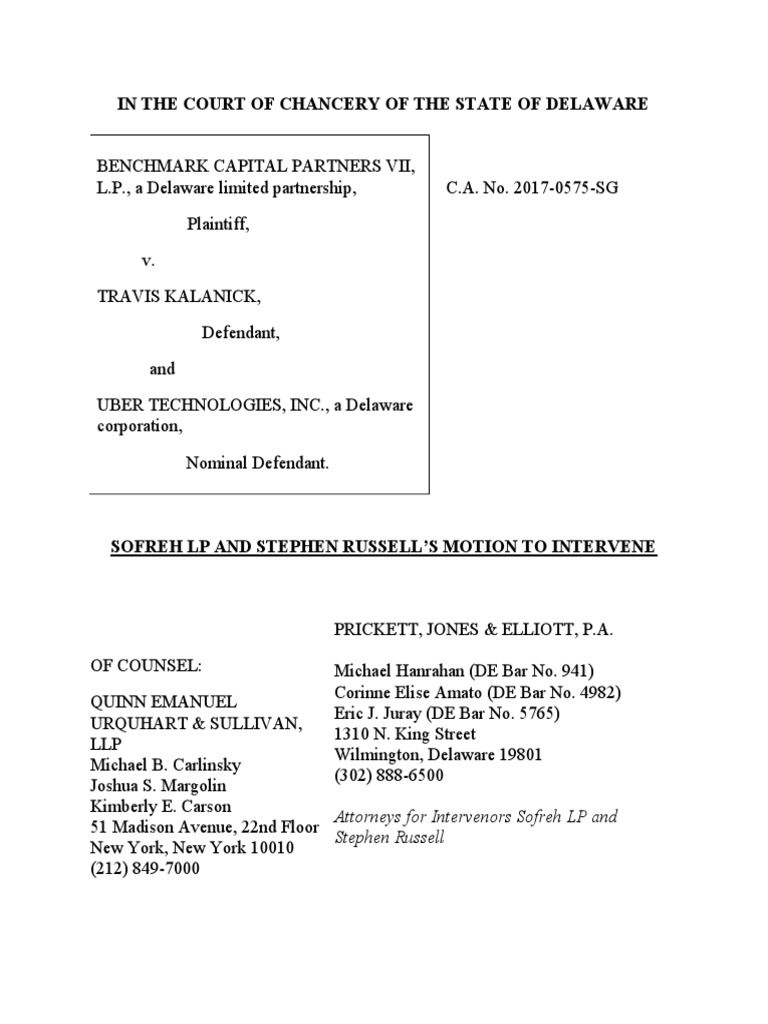 Motion to Intervene | Intervention (Law) | Board Of Directors