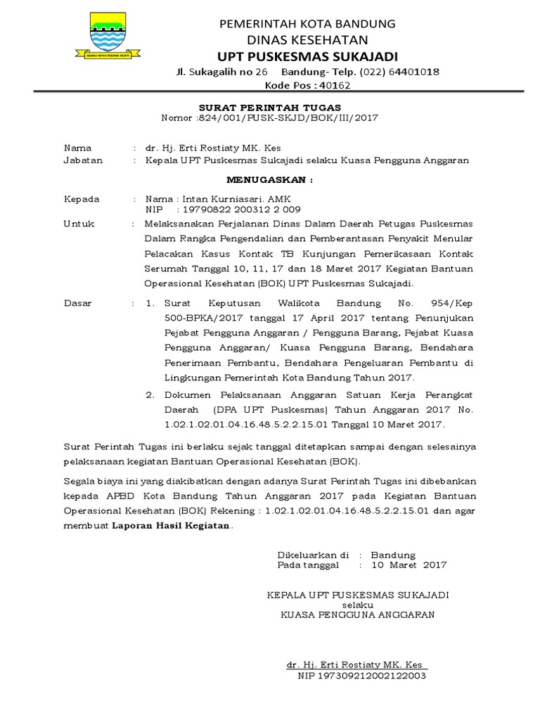 Surat Perintah Tugas SPJ | PDF