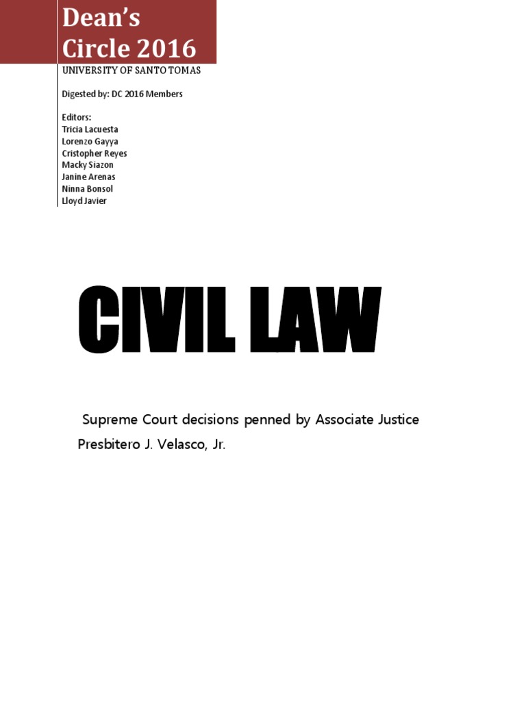 Civil Velasco Cases PDF | PDF