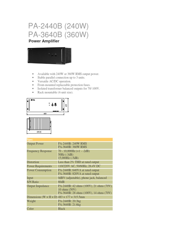 Professional Power Amplifiers | PDF