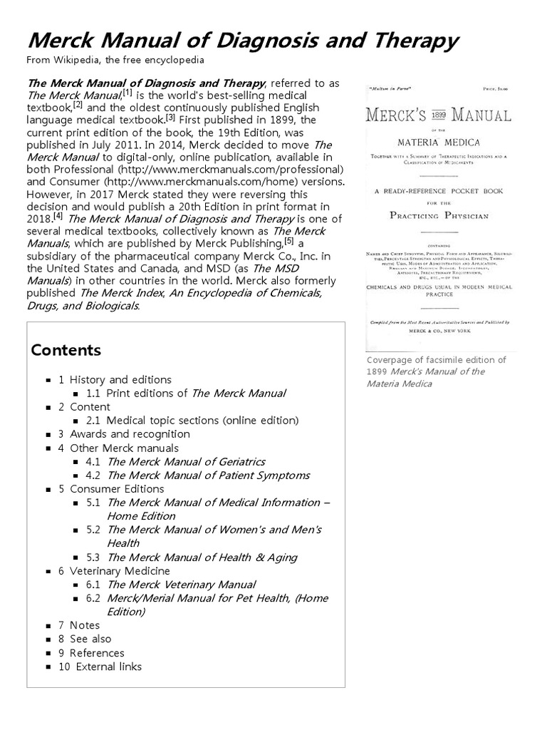 Merck Manual of Diagnosis and Therapy.pdf | Medicine | Health Sciences