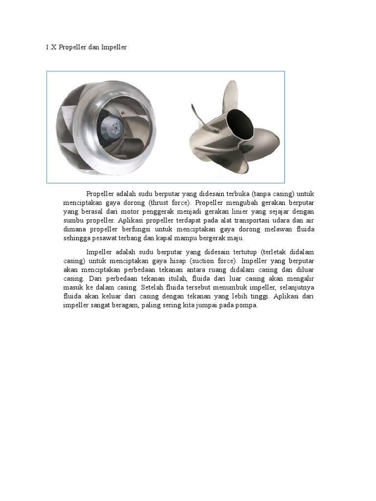 Propeller vs Impeller: Fungsi & Aplikasi | PDF