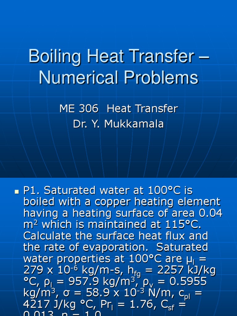30 Lesson 30 - Boiling Heat Transfer - Problems | PDF | Heat Transfer ...