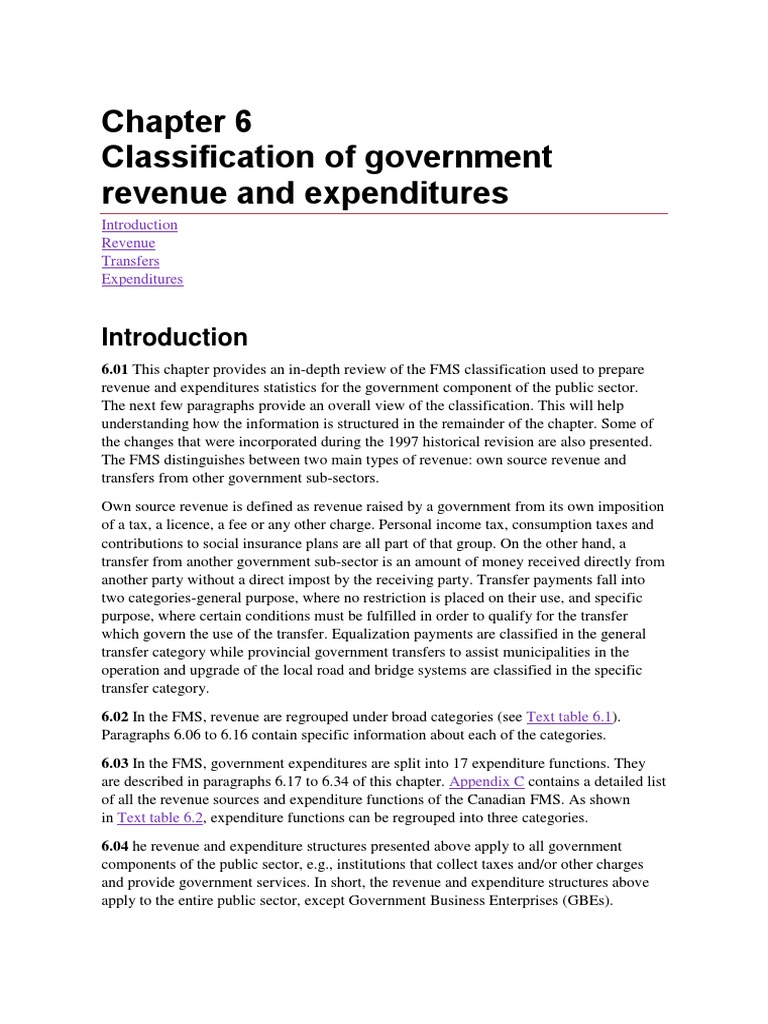 Classification of Government Revenue and Expenditures | PDF | Pension ...