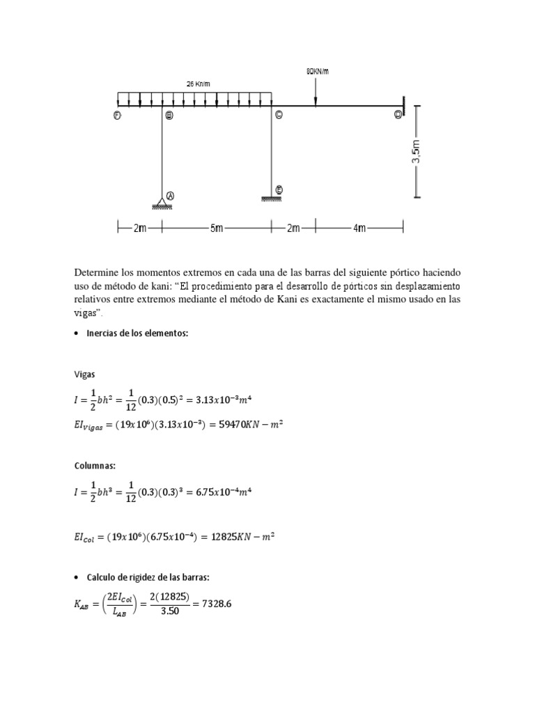 Ejercicio de Kani Con Desplazamiento Alexx | PDF | Ingeniería estructural | Análisis