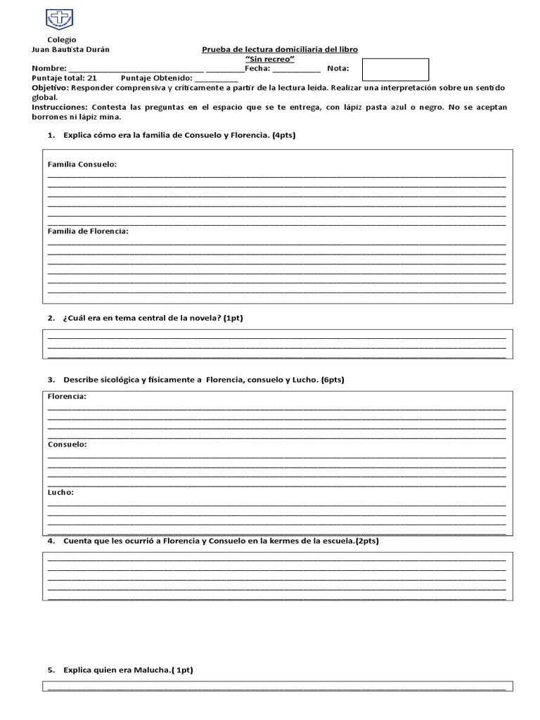 Control Libro Sin Recreo | PDF