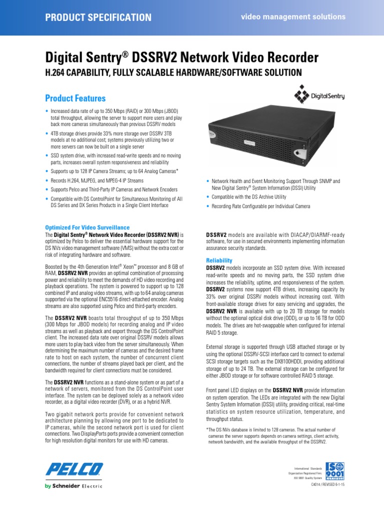 Dssrv2 Series Spec Sheet | PDF | Computer Data Storage | Streaming Media