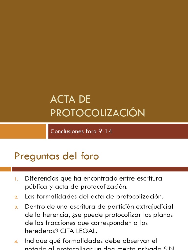 Acta de Protocolizacion PDF | PDF | Derecho Civil (Common Law) | Instituciones sociales