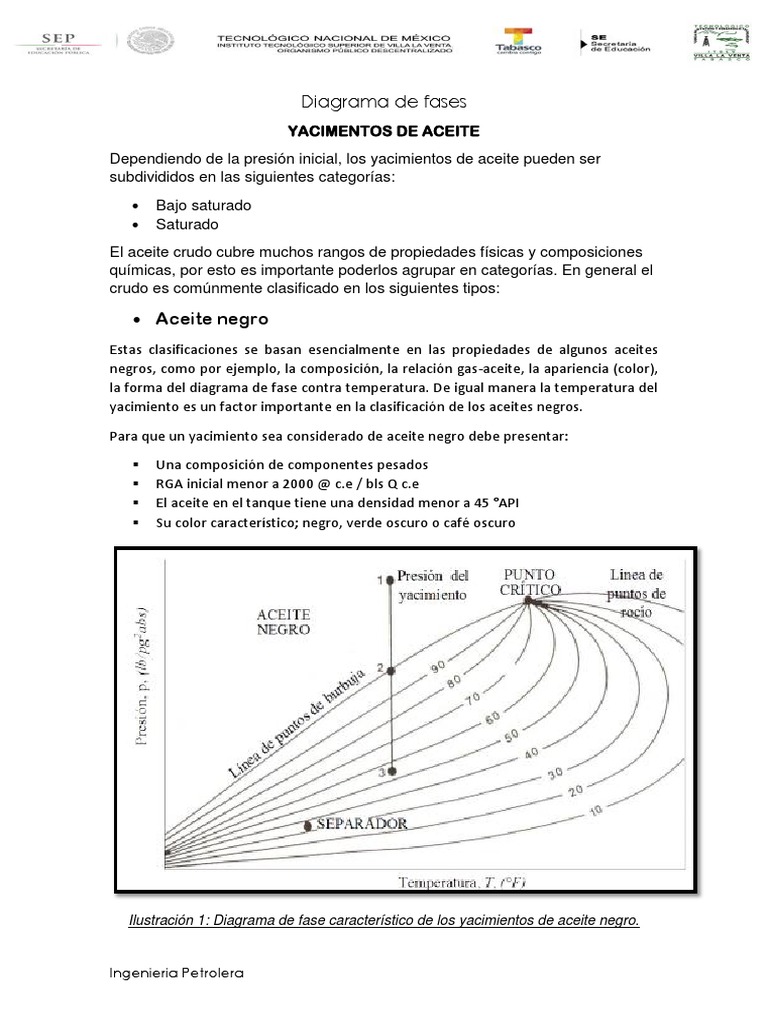 Diagrama de Fases en Yacimientos de Hidrocarburos | PDF | Petróleo ...