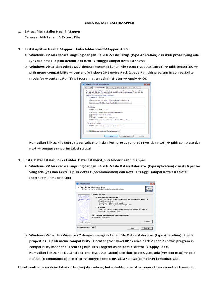 Instalasi dan Penggunaan Health Mapper | PDF