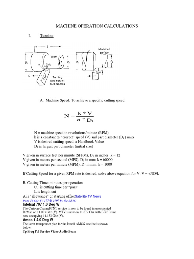 Machine Operation Calculations: Turning | PDF | Metalworking ...