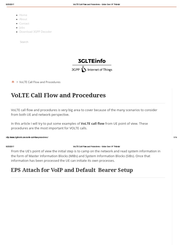 VoLTE Call Flow and Procedures - Voice Over IP Tutorial | PDF | Ip ...