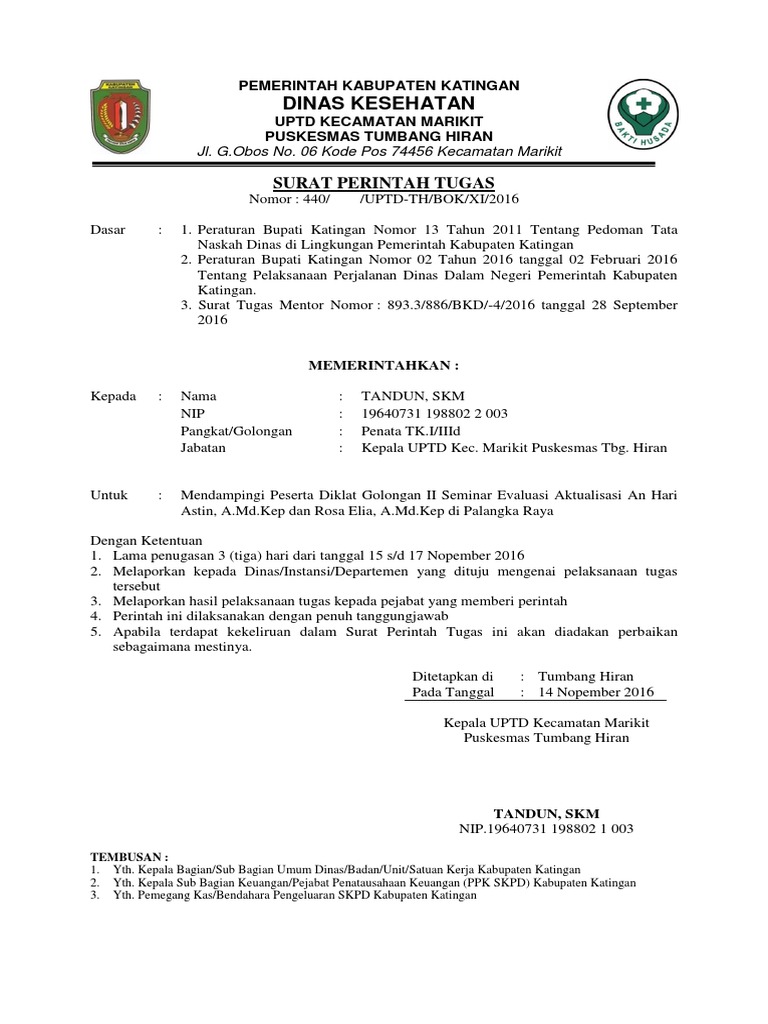 Surat Tugas Mentor | PDF