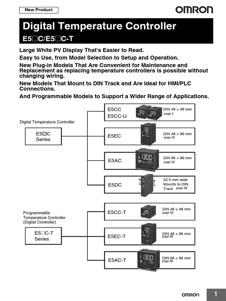 Digital Temperature Controller: E5 @C/E5@C-T | PDF | Thermocouple | Relay