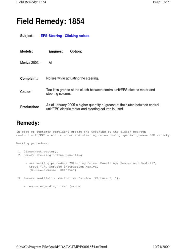 Meriva EPS Chrasti | Download Free PDF | Electrical Engineering | Vehicles