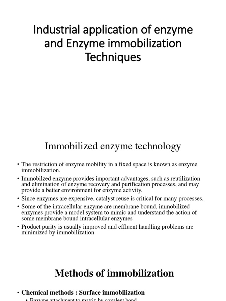 Enzyme Immobilization | PDF | Cellulose | Adsorption