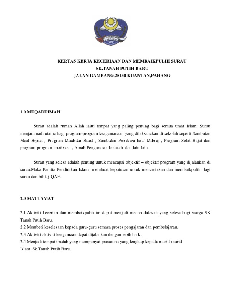 Kertas Kerja Surau Pdf