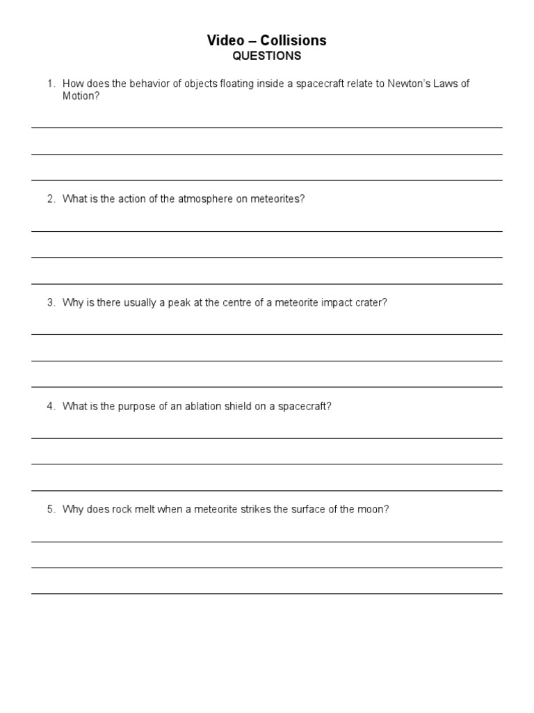 Video - Collisions (Questions) | PDF