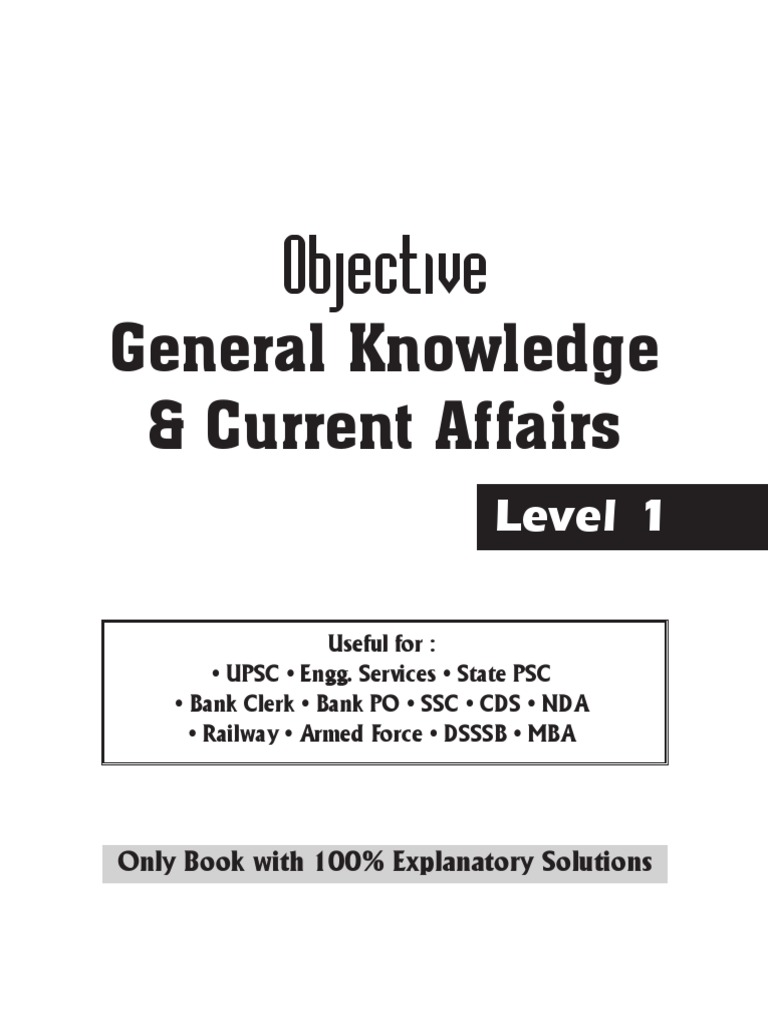 Objective General Knowledge - C - Disha Experts - Level 1 | PDF | Indus ...