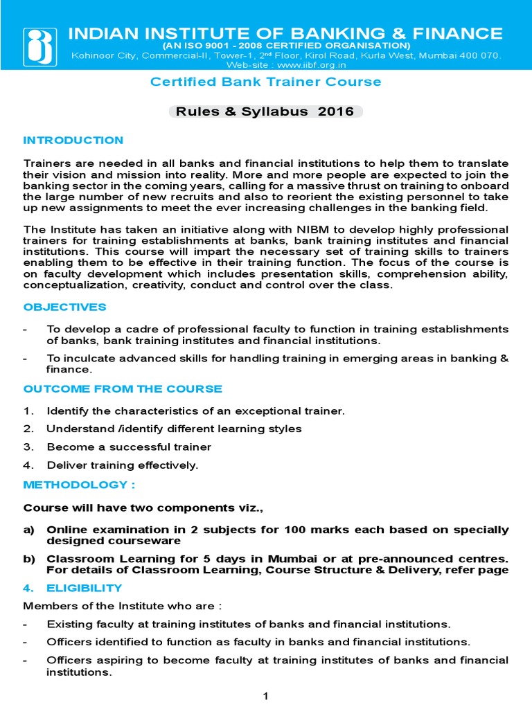 Certified Bank Trainer Course | PDF | Human Resource Management | Cognition