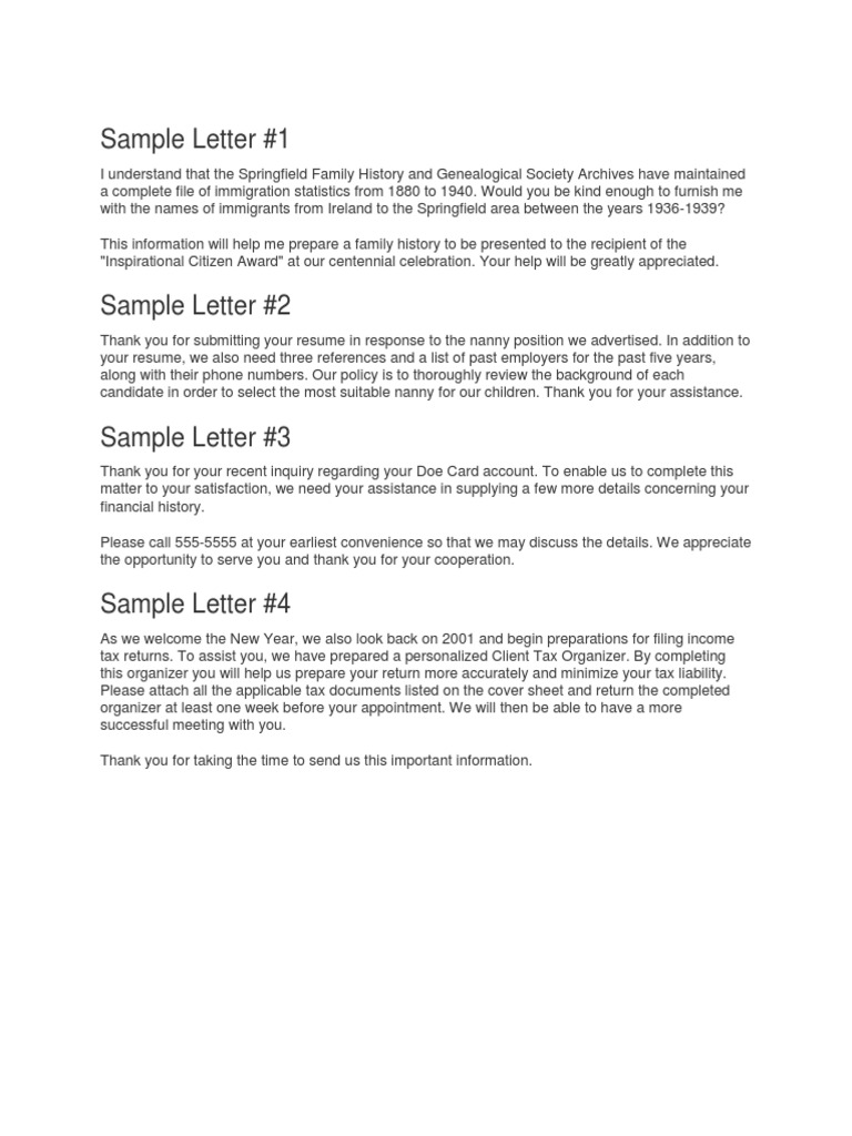 Sample Letter of Information | PDF