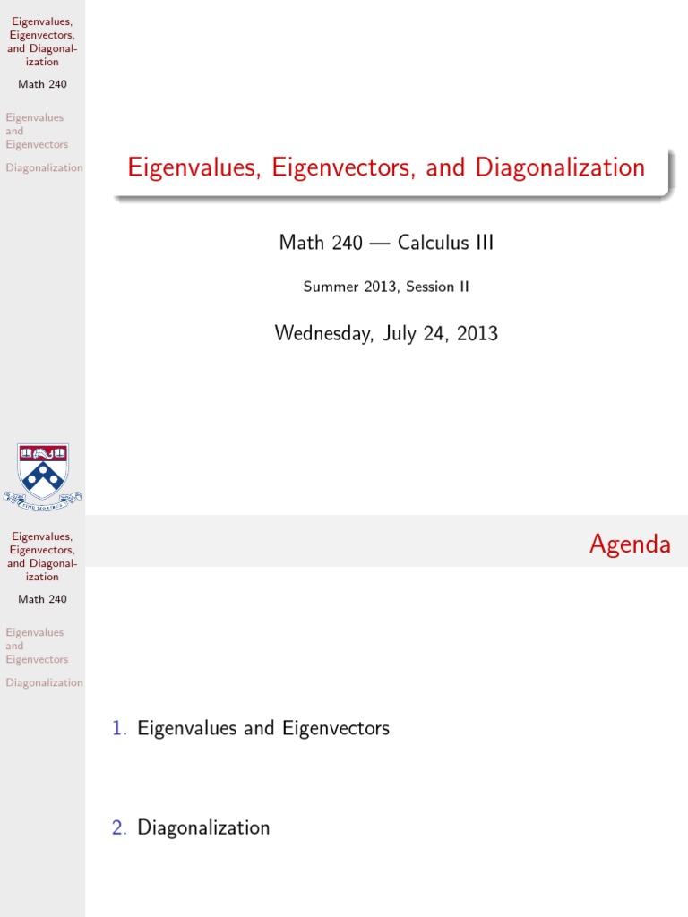 (PPT) Eigenvalue and Eigenvectors | PDF | Eigenvalues And Eigenvectors | Functional Analysis