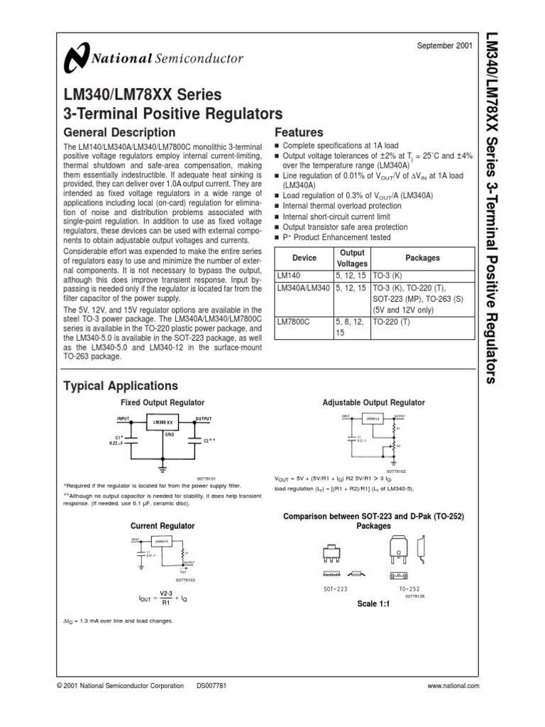 LM340/LM78XX Series 3-Terminal Positive Regulators: General Description ...